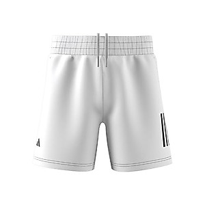 adidas Boys' Club Tennis 3-Stripes Shorts, White (2023), Medium