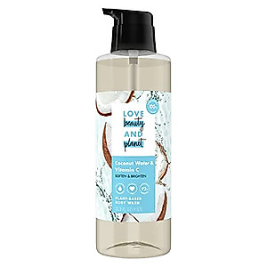 Love Beauty And Planet Body Wash Softened, Visibly Glowing Skin Coconut Water and Vitamin C Made with Plant-Based Cleansers and Skin Care Ingredients 32.3 fl oz