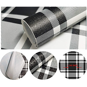 Guvana 17.7"x118" Black and White Trellis Contact Paper Peel and Stick Wallpaper Removable Contact Paper Self-Adhesive Wallpaper Waterproof Wallpaper for Wall Cabinets Shelves Drawer Liner Decorative