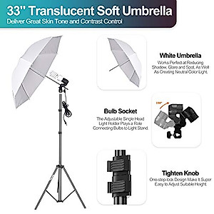 EMART 8.5 x 10 ft Backdrop Support System, Photography Video Studio Lighting Kit Umbrella Softbox Set Continuous Lighting for Photo Studio Product, Portrait and Video Shooting Photography