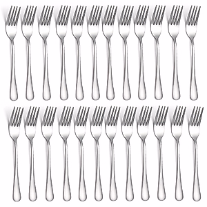 24 Pieces Salad Forks Silverware Set, Stainless Steel Flatware with, 6.8 inch Metal Cutlery for Home Kitchen and Restaurant, Dishwasher Safe