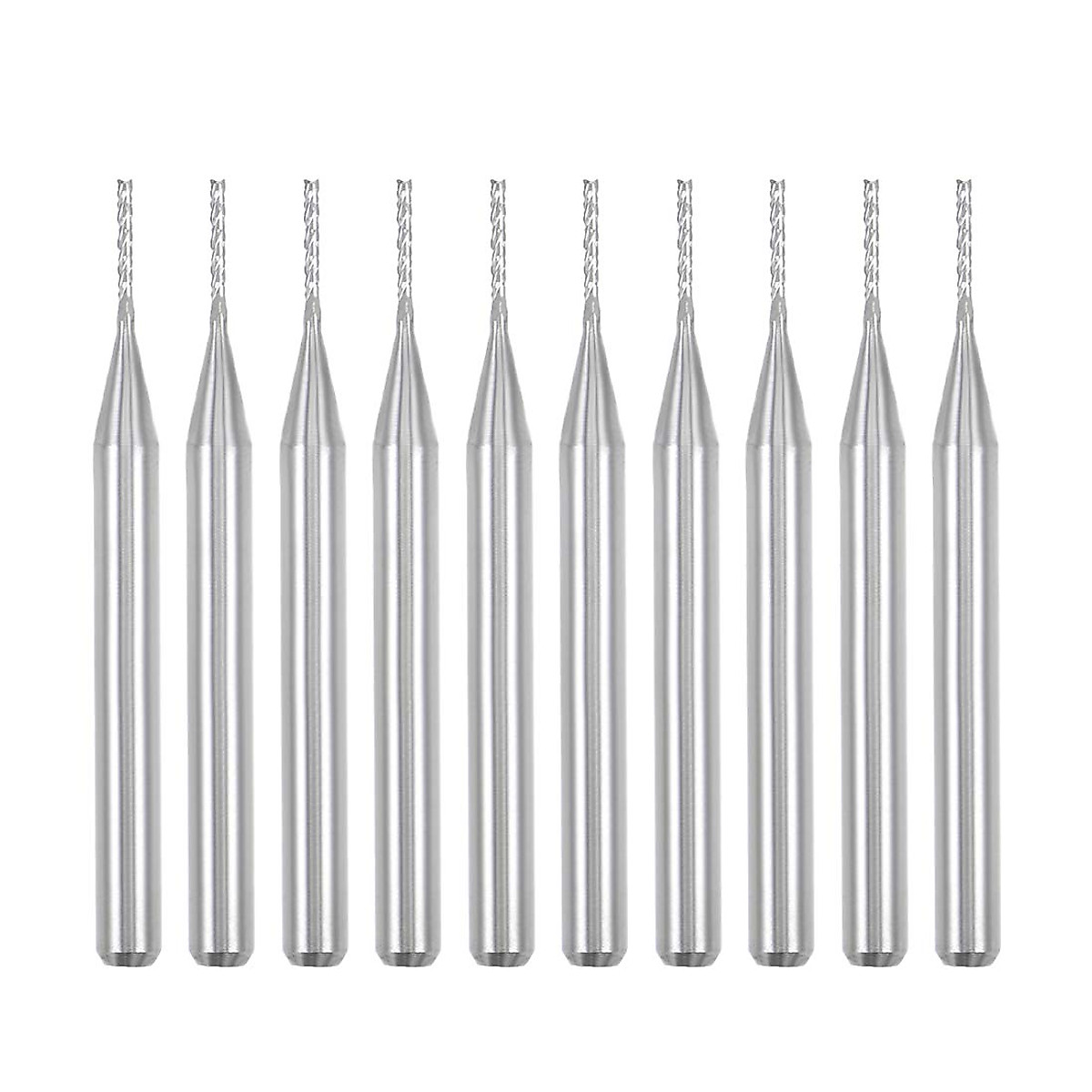 uxcell 10Pcs 0.8mm Carbide End Mill Engraving Milling Cutter CNC Router Bits for PCB Machine, 1/8" Shank