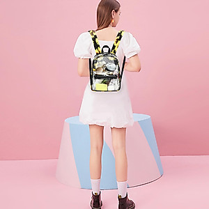 Clear Mini Backpack Stadium Approved 12x12x6 Small Transparent Backpacks Plastic See Through Bag for Work Festival Security Travel