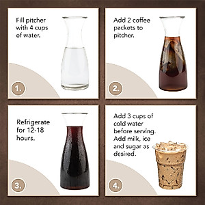 Birch Glen Roasters Ready to Go Cold Brew Coffee Bags - 4 Packets of Medium Roast Coarse Ground Coffee- No Machine Needed, Ready to Go Easy Cold Brewing Bags for Pitcher Servings- 100% Arabica Coffee - Kosher