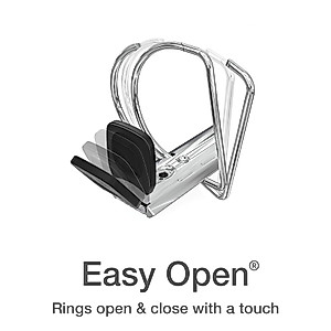 Oxford 3 Ring Binders, Binders for School and Office, 1 Inch ONE-Touch Easy Open D Rings, 3-Sided View Binder Covers, Xtralife Hinge, Non-Stick, PVC-Free,White, 250-Sheet Capacity, 4 Pack (79904)