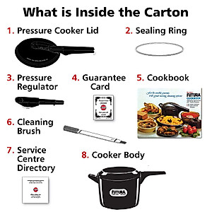 Hawkins Futura Hard Anodised Pressure Cooker, 7-Liter