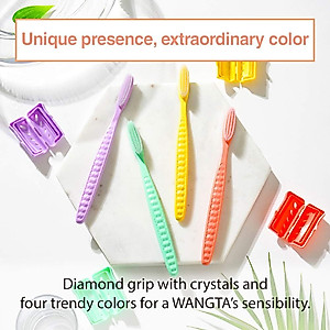 WANGTA Toothbrush 4pcs, Twice as Wide as Regular Brush Head, Wide Toothbrush, Long Brush Head, More Comfortable and Easier Brushing (White Brush)