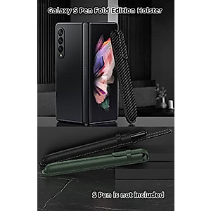 BAILI for Samsung Galaxy S Pen Fold Edition Holster,Galaxy S Pen Universal Stylus Holder,Sleeve Carrying Leather Slot for Touch Stylus S Pen,S-Pen Fold Pro,Z Fold3, Z Fold4 Pen Protection-Brown