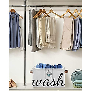 Laundry Room Storage Bins 1 Pack, Large Waterproof Storage Baskets for Shelves Closet, Washing Machine to Washing Clothes Storage Basket Foldable Storage Box Cube Storage Organizer with Handles