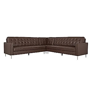 Christopher Knight Home Gebo Sofas, Dark Brown + Chrome