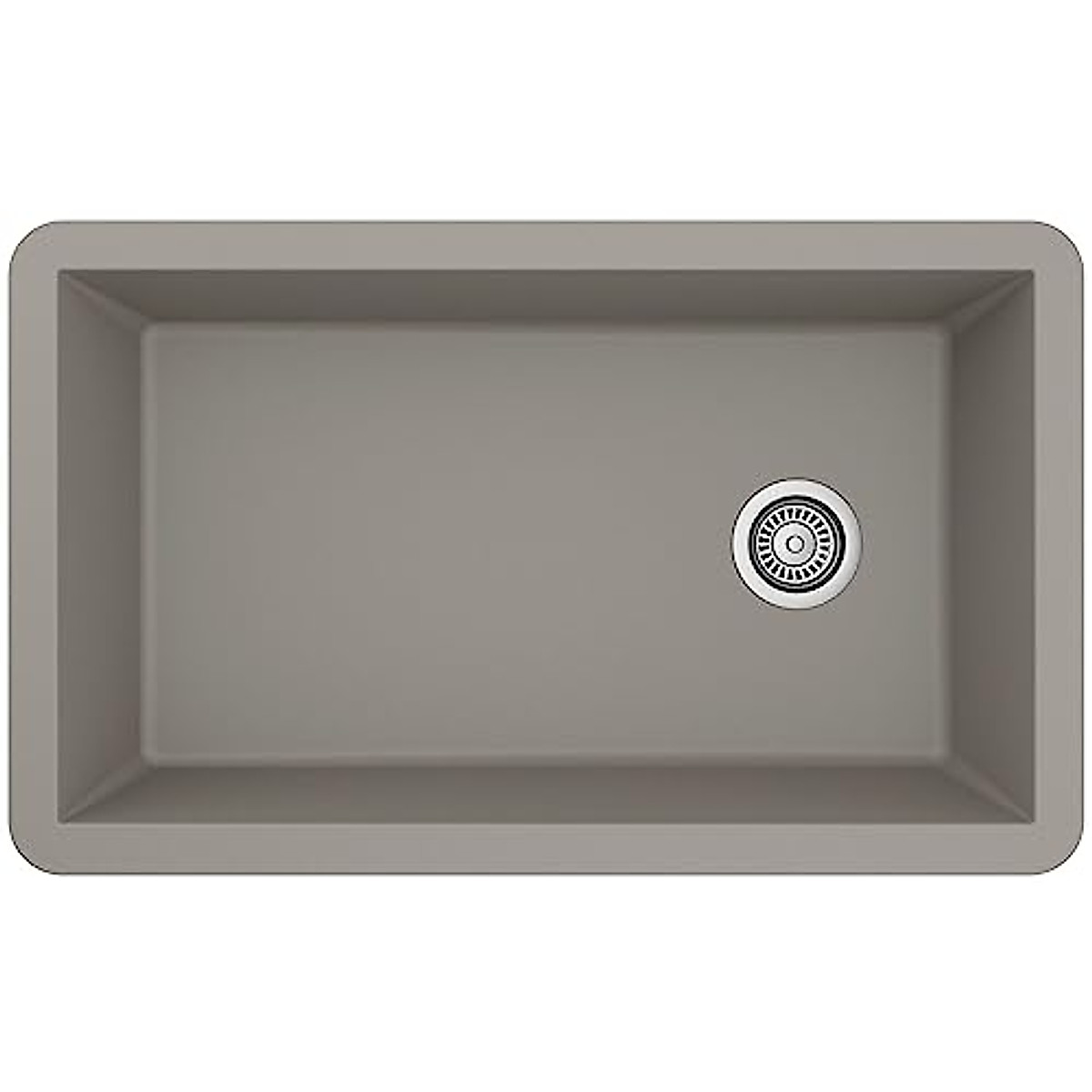 Karran QU-670 Undermount Quartz Composite 32 in. Single Bowl Kitchen Sink in White