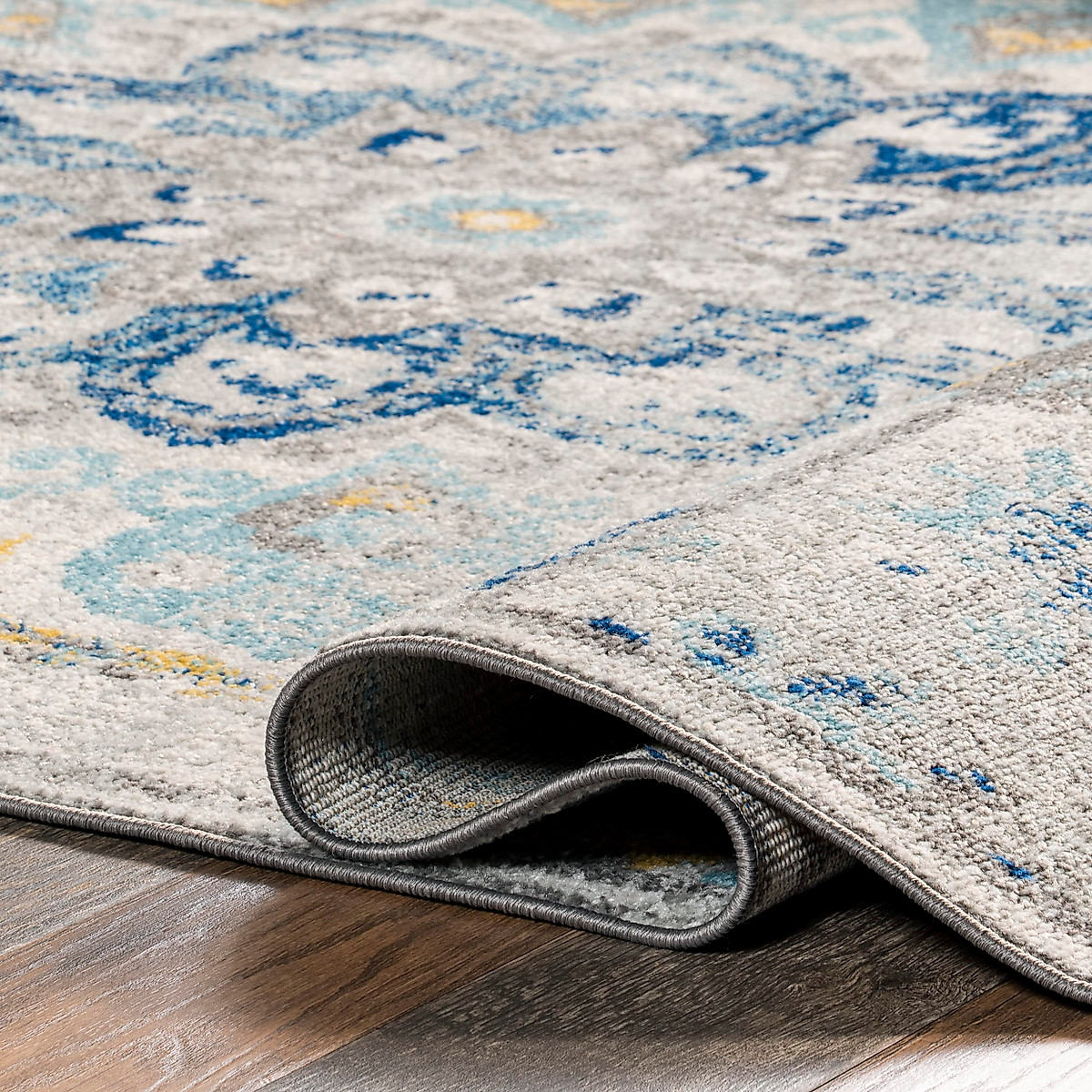 nuLOOM Kiyoko Vintage Floral Area Rug, 7x9, Blue