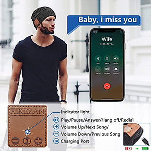 Wireless Beanie Hat,Unique Christmas Tech Gifts for Boyfriend Husband Him Men Women Teen Boys Girls Teenage Stocking Stuffers (US, Alpha, One Size, Medium, Black)