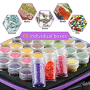 60 Slots Diamond Painting Storage Containers Upgraded Accessories and Tools Pen Tray, Diamond Painting Tools Organizer, Shockproof Diamond Art Storage Case, Jewelry Beads Storage Box