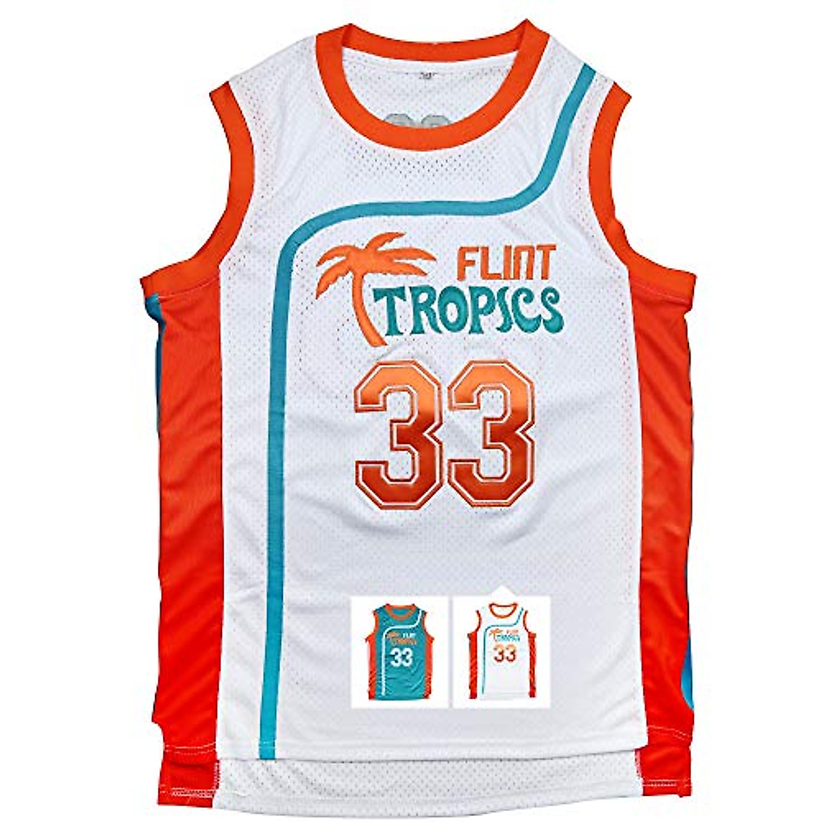 Aolapo Flint Tropics Jersey Moon 33 Basketball Jerseys for Men S-XXXL White