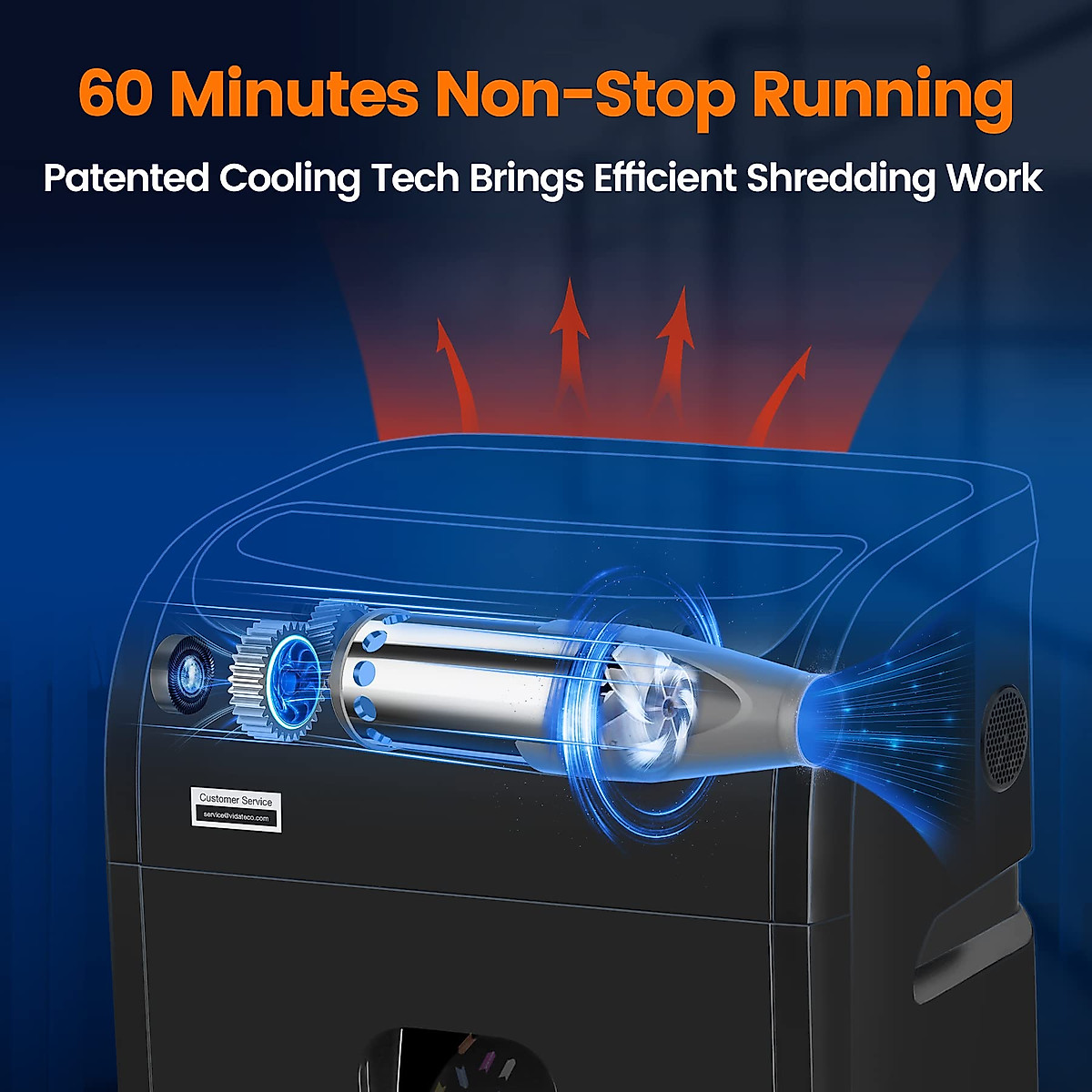 Paper Shredder for Home Office Heavy Duty with 60 Mins Running,VidaTeco 18-Sheet Micro Cut Shredder for Home Use with US Patented Cutter,Shred CD/Card with 7.9-Gal Extra Large Bin,AUTO Jam Proof(ETL)