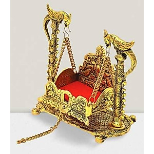 Laddu Gopal Jhula Krishna Jhula Bal Gopal Sihasan Ladoo Gopal Swing Lord Jhula in Gold