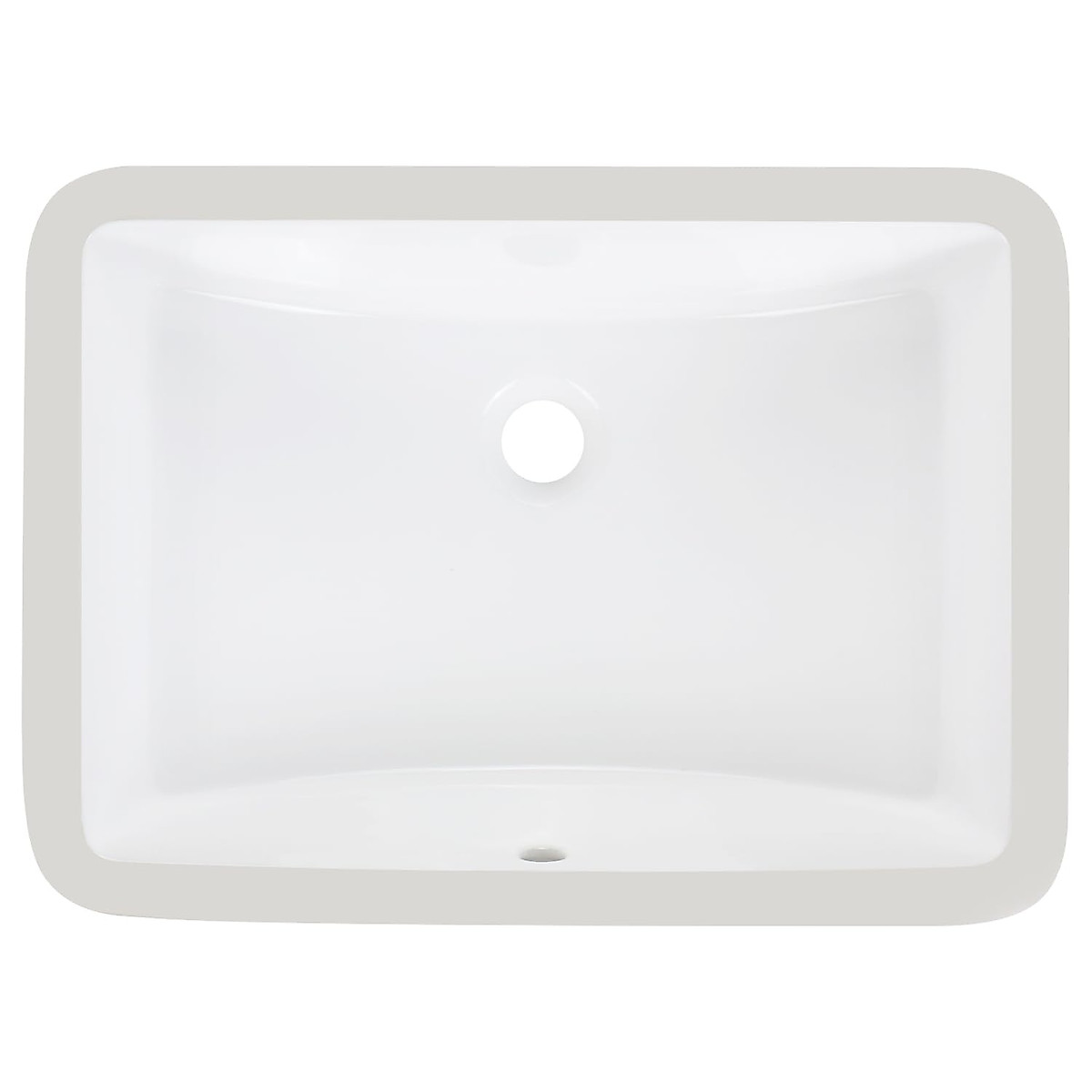 Enbol Bathroom Undermount Sink White Rectangular Ceramic Sink for Bathroom with Overflow - ECU1812 Exterior: 20 5/8" x 14 6/8" x 8 1/8"