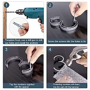 5 Inch House Numbers for Outside, Metal Modern Floating House Numbers, Garden Door Mailbox Decor Number with Nail Kit, Visibility Signage,Silver Grey(9)