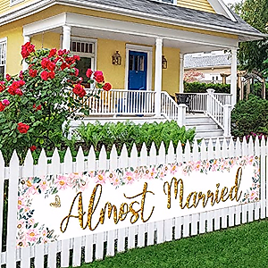 Almost Married Large Banner Sign,Wedding Rehearsal Dinner Decorations Supplies,Engagement Sign Celebrations Party Decor Supplies 9.8 x 1.6 Ft