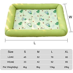 BUNGAA Dog Bed,Cool mat,Dog mat, Summer Cooling Pet Dog Mat Ice Pad Dog Sleeping Square Mats for Dogs Cats Pet Kennel Cool Cold Silk Dog Bed (Color : Square Snowman, Size : L)