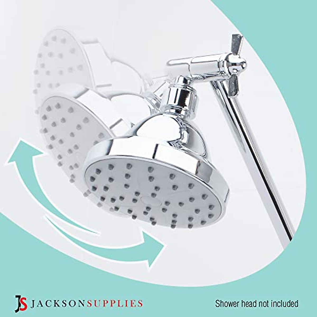 Shower Head Extension Arm by JS Jackson Supplies, Adjustable 10 Inch Showerhead Extender, Solid Brass Construction, Universal Tall Hi-lo Pipe Height Extending (Chrome Finish)