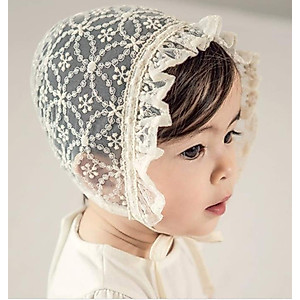 Baby Girl Toddlers Breathable Lacy Bonnet Eyelet Cotton Adjustable Sun Protection Hat