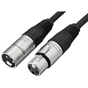 Samson Pencil Condenser Microphones, Silver (SAM C02PR) & Amazon Basics XLR Microphone Cable for Speaker or PA System, All Copper Conductors, 6MM PVC Jacket, 25 Foot, Black