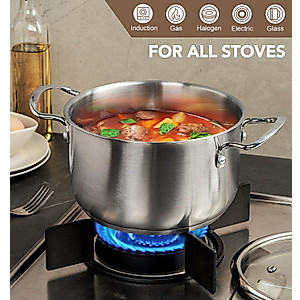 Michelangelo Stainless Steel Pot Set, 6 Piece Small Sauce Pot, 1.5qt & 2.5qt & 3.5qt Saucepan with Lids, Works with Induction, Electric and Gas Cooktops, Oven Safe