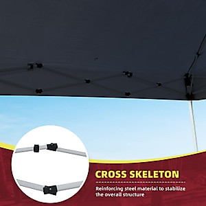 VOYSIGN 10x10 Pop Up Canopy Tent, 100 Sq.Ft of Shade - Portable Outdoor Canopy, Shade Canopy, Party Tent, Included 1 x Rolling Storage Wheeled Bag, 4 x Weight Bags, 4 x Guylines, 8 x Stakes…