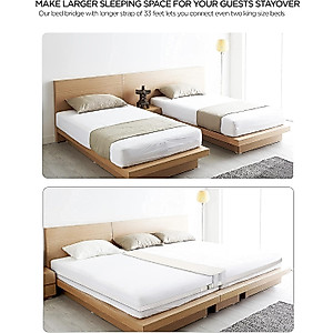 flybold Bed Bridge Twin to King Bed Converter Kit - Bed Gap Filler for Adjustable Bed 9" - Wide Mattress Wedge Connector with Two End Loops and Storage Bag for Travel Kids - Family Guests Stayovers
