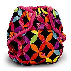 KANGA CARE Prefold Size 2 Cloth Diaper Set Reusable Unbleached Viscose of Rayon from Bamboo 6 Pack + 2 Waterproof Rumparooz One Size Diaper Cover Baby Girl