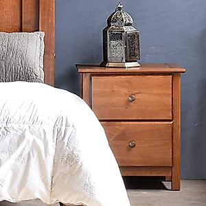 Grain Wood Furniture Shaker 2-Drawer Nightstand, Walnut