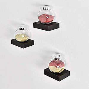 Small Floating Shelf - Mini Wall Display Shelves for Living Room, Kids Bedroom or Bathroom, Set of 3, Black