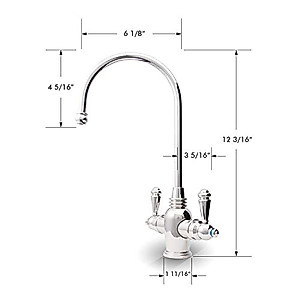 APEC Instant Hot and Cold Reverse Osmosis Drinking Water Dispenser Faucet Chrome (Arlington Faucet-HC-ARL-cm)