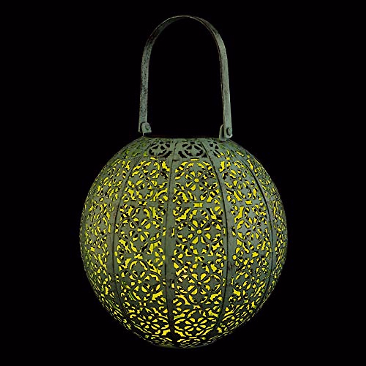 OSALADI Solar Lantern Lights Outdoorï¼Œ LED Solar Powered Hanging Lights Waterproof Hollow- Out Metal Tabletop Lanterns for Indoor and Outdoor Garden Tree Patio Courtyard Home Party Decor (Blue)