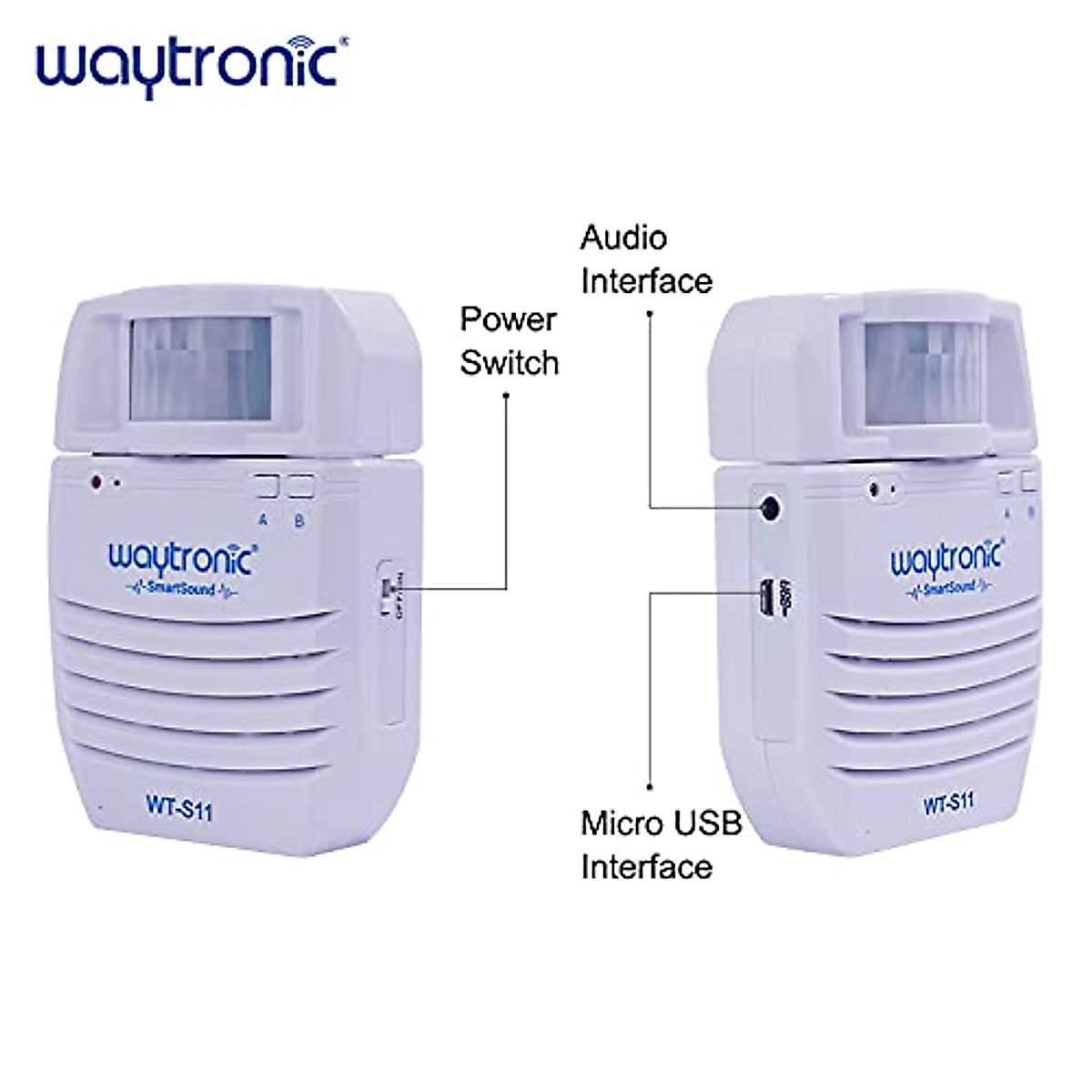 Waytronic PIR Infrared Motion Sensor Activated Sound Player Loudspeaker with Recordable Audio Alarm Motion Detector for Door Greeter Welcome Guests Entry Alert And Sales Advertising