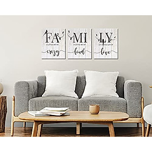 ARTINME Decorative Farmhouse Home Wall Decor Set of 3 - Rustic Family Signs Wall Art with Frames for Bedroom, Living Room, Home Wall Decor (12"x15",Set of 3)