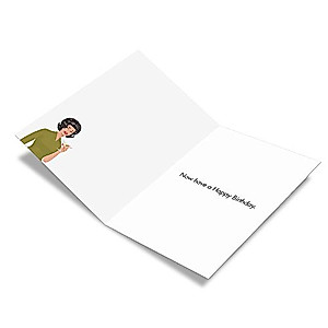 NobleWorks - 1 Funny Happy Birthday Card - Sarcastic Retro Humor, Bluntcard Stationery (Buyer Discretion Advised) - Here's Your Card C2995BDG