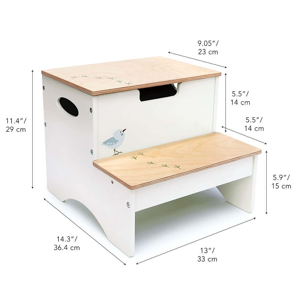 Tender Leaf Toys - Forest Steps - Lightweight and Portable Step Stool for Kids with Storage Space and Handles - Easy to Move, Great for Home, Kitchen, Nursery Room, and Countertop - Age 3+