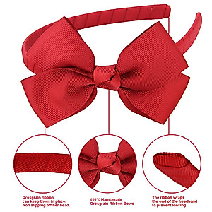 7Rainbows Fashion Cute Red Bow Headband for Girls Toddlers.