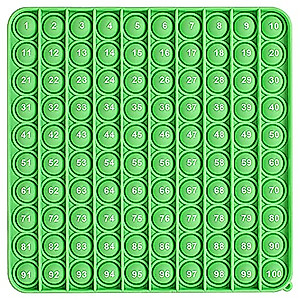 Pop it Numbers 100 Sensory Math Manipulative (Green) Large Educational Consecutive Number pop it. Autism/ADHD Friendly Classroom Supply is Perfect for Home or Any Elementary Classroom