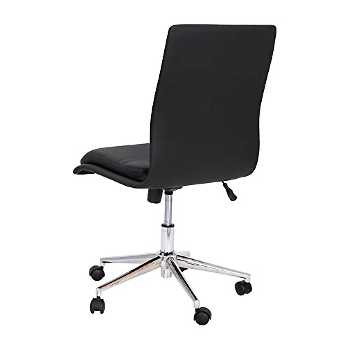 Flash Furniture Madigan Task Office Chair - Luxurious Black LeatherSoft Upholstery - Padded Mid-Back and Seat - Height Adjustable Chrome Base - Armless
