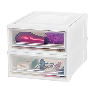 IRIS USA, Inc. 591059 IRIS USA, BC-500S, Shallow Box Chest Drawer, 4 Pack, White, 22 Quart