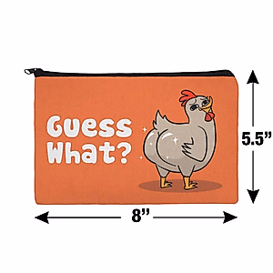 Guess What Chicken Butt Funny Pencil Pen Organizer Zipper Pouch Case