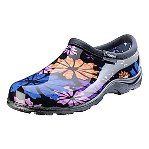 Sloggers Original Waterproof Rain and Garden Shoe for Women– Outdoor Slip-On Garden Clog - Made in The USA with Premium Comfort Insole and Arch Support - Flower Power, Size 7