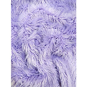 Ecoshag™ Faux Fake Fur Solid Mongolian Long Pile Fabric Sold by The Yard DIY Coats Costumes Scarfs Rugs Accessories Fashion (Curly Lavender)