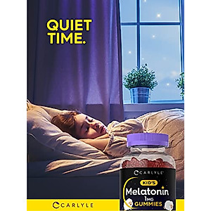 Carlyle Kids Melatonin Gummies | 1 mg 120 Count | Fruit Flavor Gummy | Vegan, Non-GMO, Gluten Free