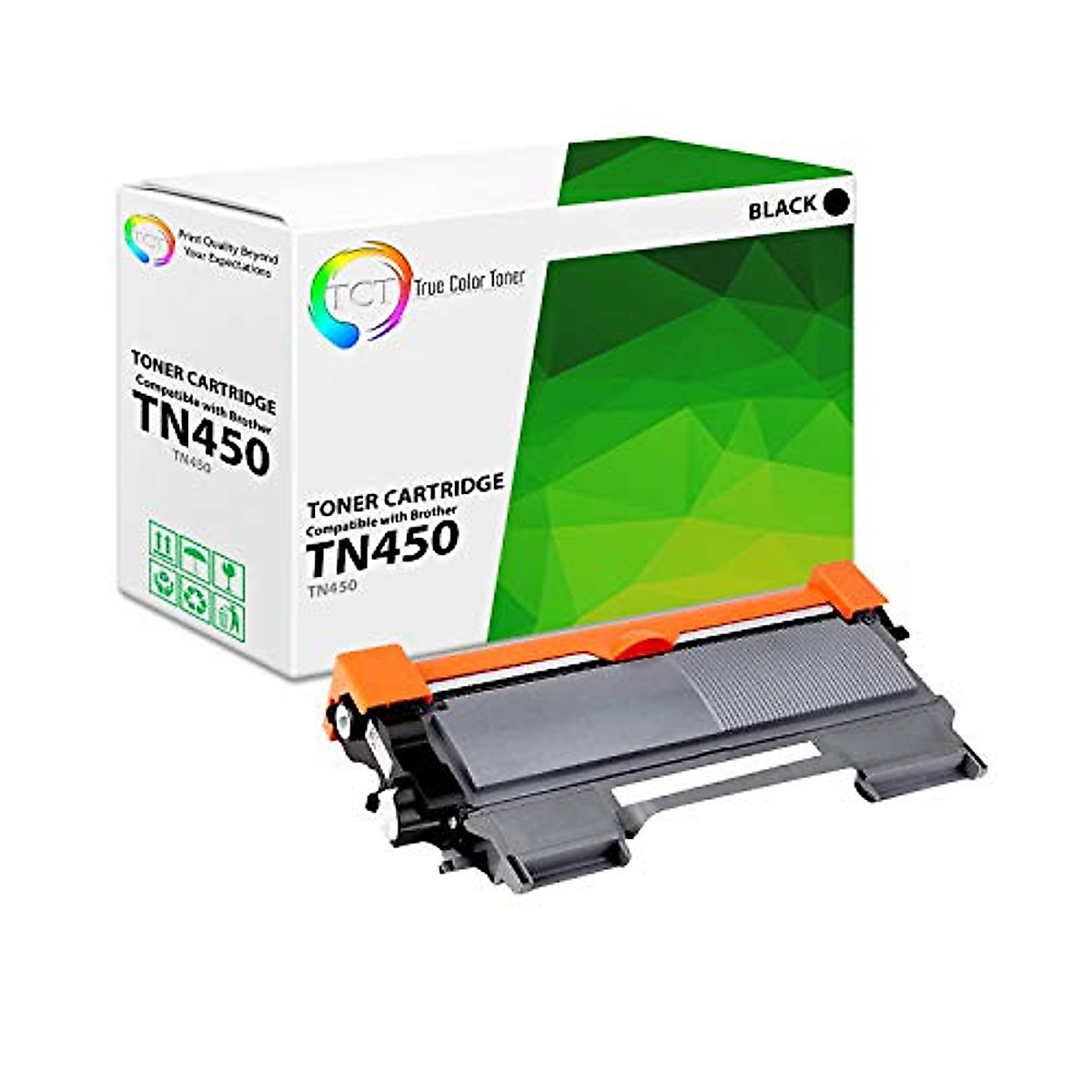 TCT Premium Compatible Toner Cartridge Replacement for Brother TN-450 TN450 Black High Yield Works with Brother HL-2220 2230 2240 2270 MFC-7360 7860DW DCP-7060 7070DW Printers (2,600 Pages) - 12 Pack