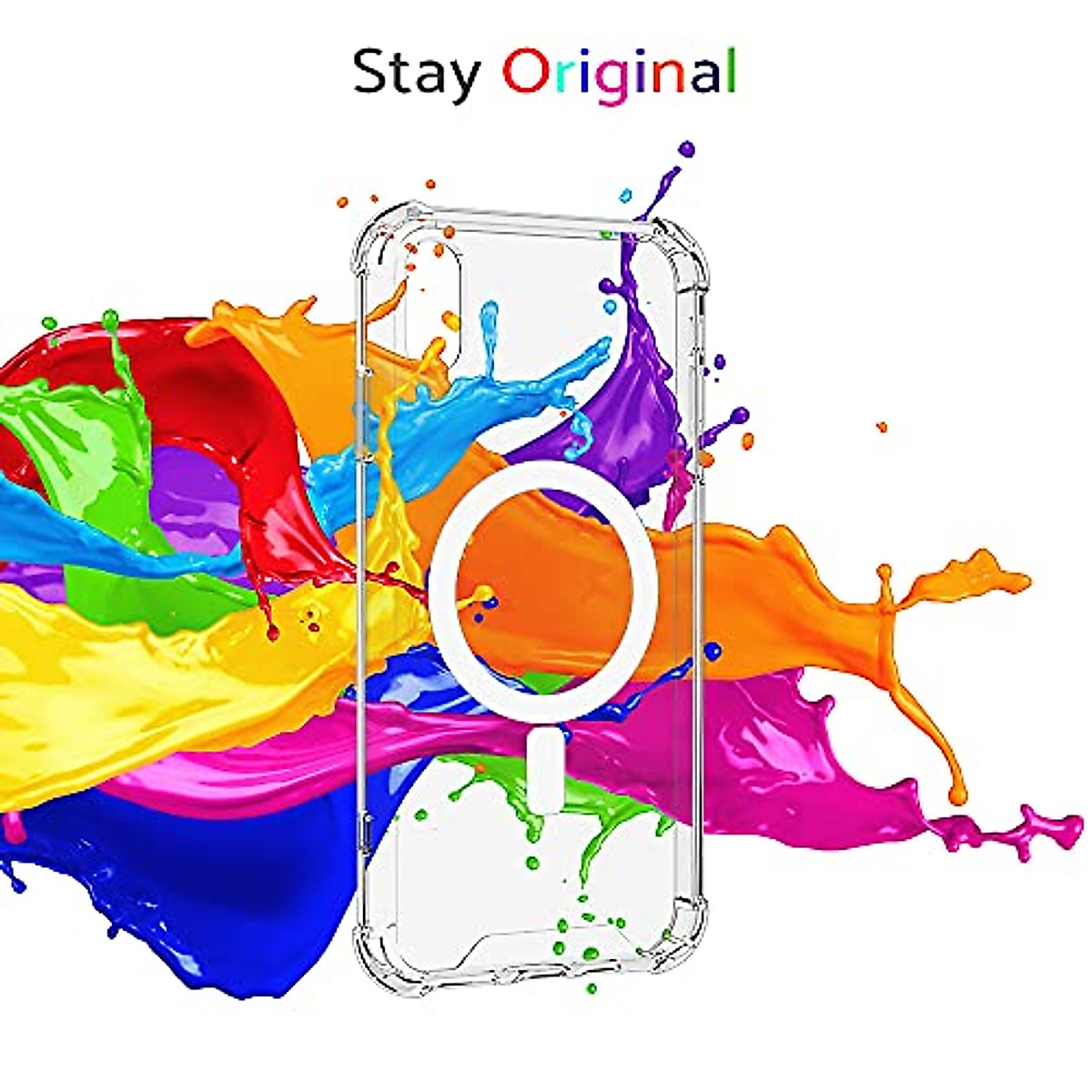 TORU MX Slim for iPhone Xr Magnetic Case, Compatible with Magsafe, Hybrid Transparent HD Clear Case with Crossbody Strap, Scratch Resistant, Air Bumper Shock-Absorbing Corners - Clear